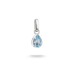 Charm-Einh&auml;nger Thomas Sabo "Birthstone/Geburtsstein Charm - Connect", blau (silberfarben, blau, blau), Charms, Damen, M&auml;rz, Silber 925 (recycelt), mit Zirkonia (synth.) oder Glas-Keramik Stein oder T&uuml;rkis-Imitat