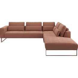 Ecksofa Musterring "JUSTB PM100, stilvoller Lounge-Komfort von Musterring", rusty, B:308cm H:88cm T:290cm, 85% Polyester, 15% Viskose, Sofas, Ecksofa, Kollektion Bettina Zimmermann, optionaler Sitzvorzug & Fu&szlig;-Auswahl