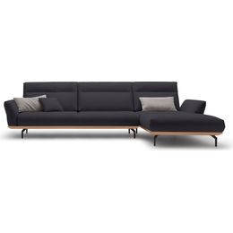 Ecksofa "CR.460, Design-Sofa der Extraklasse, verstellbare R&uuml;ckenlehne, L-Form", schwarz (anthrazitgrau, schwarzgrau 044, 57), B:338cm H:103cm T:183cm, Chenille COCO (72% Polyester 15% Baumwolle 13% Polyacryl), CREATION BY ROLF BENZ, Sofas, Ecksofa, Sockel in Eiche, Winkelf&uuml;&szlig;e in Umbragrau, Breite 338 cm