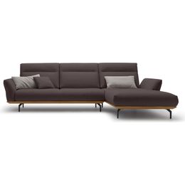 Ecksofa "CR.460 Design-Sofa der Extraklasse, verstellbare R&uuml;ckenlehne, L-Form", lila (purpurviolett, steingrau 044, 69), B:318cm H:103cm T:183cm, Chenille COCO (72% Polyester 15% Baumwolle 13% Polyacryl), CREATION BY ROLF BENZ, Sofas, Ecksofa, Sockel in Nussbaum, Winkelf&uuml;&szlig;e in Umbragrau, Breite 318 cm