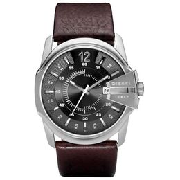 Quarzuhr Diesel "MASTER CHIEF", braun (dunkelbraun), Armbanduhren, Herren, Quarzuhr, Armbanduhr, Herrenuhr, Datum, Lederarmband