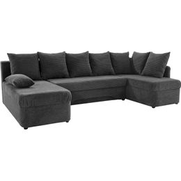 Jockenh&ouml;fer Wohnlandschaft JOCKENH&Ouml;FER GRUPPE "U-Form, B: 260 cm", grau (grau 426, 09), B:260cm T:85cm, Korpus: 100% Polyester;Kissen: 100% Polyester, Sofas, Wohnlandschaft, mit Bettfunktion & Bettkasten