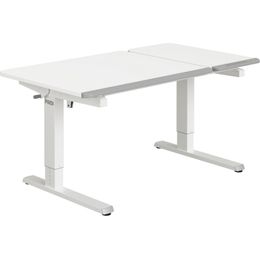 Schreibtisch Paidi "TEENIO GT in verschiedenen Ausf&uuml;hrungen, mitwachsend & ergonomisch", kreidewei&szlig;, kieselgrau, B:130cm T:75cm, Tische, Schreibtisch, h&ouml;henverstellbarer Sch&uuml;lerschreibtisch, Platte bis 14 neigbar