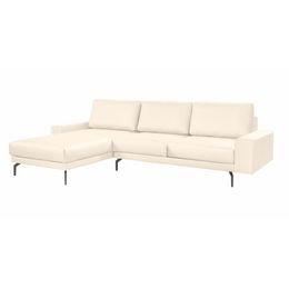 Ecksofa "CR.450, Designecksofa, Polsterecke, Breite 294cm, L-Form", wei&szlig; (perlwei&szlig; 534, 12), B:294cm H:85cm T:178cm, NaturLEDER OSKAR (echtes Rindsleder), CREATION BY ROLF BENZ, Sofas, Ecksofa, Armlehne breit und niedrig, Alugussf&uuml;&szlig;e in umbragrau, Breite 294 cm