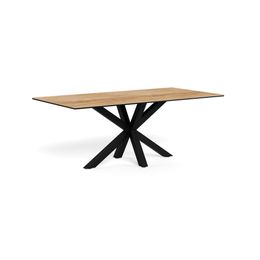 Esstisch ACTONA GROUP "Heaven mit Keramikplatte & stabilem Stahlgestell, mehrere Varianten", schwarz, wildeiche, B:200cm H:75,5cm T:100cm, Tische, Esstisch, mit einer Keramik-Optik Tischplatte, 200x100x75.5 cm