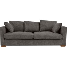 2,5-Sitzer Home Affaire "Coray", grau (anthrazit), B:220cm H:80cm T:113cm, 100% PES, Sofas, extra weich und kuschelig, F&uuml;llung mit Federn und Daunen