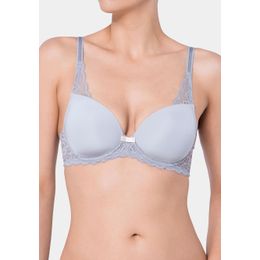B&uuml;gel-BH Triumph "Amourette Spotlight WHP X", Damen, Gr. 85, Cup E, grau (grau combination), Microtouch, Obermaterial: 49% Polyamid, 34% Polyester, 17% Elasthan, BHs B&uuml;gel-BH, florales Spitzen-Design, leichte Polsterung, formende B&uuml;gel