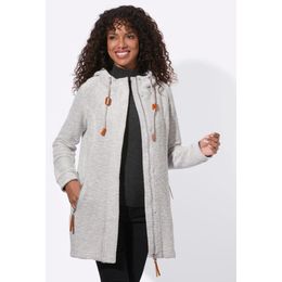 Shirtjacke Casual Looks "Shirtjacke", Damen, Gr. 40, steingrau, ecru, meliert, 60% Polyester, 40% Baumwolle, gemustert, Shirts Shirtjacke