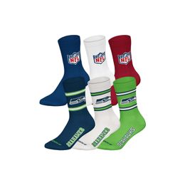 Kurzsocken NFL "Socken NFL 6Pack Crew Socks 6er Pack", Herren, Gr. 39-42, bunt (seattle seahawks, mix), Obermaterial: 58% Baumwolle CO. 39% Polyester PES. 3% Elasthan EL., Socken