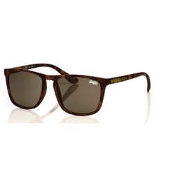Sonnenbrille Superdry "Modell 996059", Herren, havanna, gemustert, leicht durchscheinend, matt, Sonnenbrillen Sonnenbrille, Form Karree/Eckig, Logoschriftzug auf B&uuml;gel, Injectionfassung
