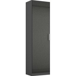 Dreht&uuml;renschrank Rauch "Kleiderschrank Schrank Garderobe Garderobenschrank HOMBURG", grau (graumetallic, hochglanz effektgrau), B:47cm H:197cm T:54cm, Holzwerkstoff, Schr&auml;nke, Dreht&uuml;renschrank, in 2 Breiten mit moderner Hochglanzfront MADE IN GERMANY