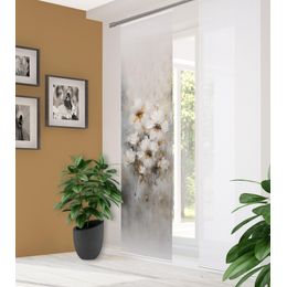 Schiebegardine HOME IN GREEN "ARISTEA" Gr. 1, beige (natur), B:60cm H:245cm, Polyester, Gardinen, Bambusoptik, recycelt, Digitaldruck