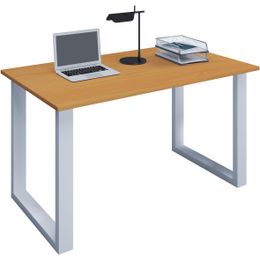 Schreibtisch Vcm "Schreibtisch B&uuml;rotisch Computertisch 110x80 Lona U", braun (wei&szlig;, buche), B:110cm T:80cm, Tische, Schreibtisch