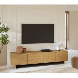 Lowboard OTTO HOME "Tatami, Modernes griffloses TV-Board, Breit 220,50cm, TV-Schrank", eiche baltic dune, eiche baltic dune, B:220,5cm H:50,5cm T:41,5cm, Holzwerkstoff, Melamin, Metall, Spanplatte, Sideboards, Lowboard, TV-Schrank, TV-Board mit viel Stauraum, push-to-open-Funktion