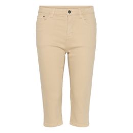 Caprijeans Kaffe "Denim Caprihose KAzelina", Damen, Gr. 36, N-Gr, beige (feather gray), Obermaterial: 79% Baumwolle CO. 19% Polyester PES. 2% Elasthan EL., Jeans