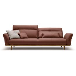 4-Sitzer "CR.460 mit verstellbarer R&uuml;ckenlehne, Designsofa, bequem", braun (signalbraun 534, 44), B:248cm H:103cm T:100cm, NaturLEDER OSKAR (echtes Rindsleder), CREATION BY ROLF BENZ, Sofas, Sockel in Nussbaum, F&uuml;&szlig;e Nussbaum, Breite 248 cm