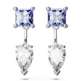 Paar Ohrstecker Swarovski "MESMERA", bunt (metallfarben, kristallwei&szlig;, blau, kristallwei&szlig;, blau), Ohrringe, Damen, Metall, mit Swarovsi Zirkonia (synth.) - Einh&auml;nger abnehmbar