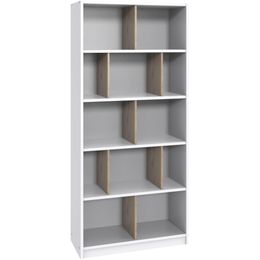 Regal wimex "Norderney Regal hoch B/T/H 90/38/197cm", wei&szlig; (wei&szlig;, viking oak nachbildung), B:90cm H:197cm T:38cm, Holzwerkstoff, Regale, Regal, mit diversen Ablagem&ouml;glichkeiten, 12 offene F&auml;cher