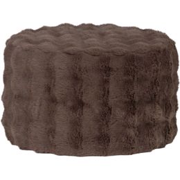 Hocker Woood "Olven mit Dream-Flauschbezug und runder Form H 36 x B 60 x T 60 cm", braun, B:60cm H:36cm T:60cm, Hocker, Hocker, Gute Verschlei&szlig;festigkeit, flauschige Haarstruktur, montiert geliefert