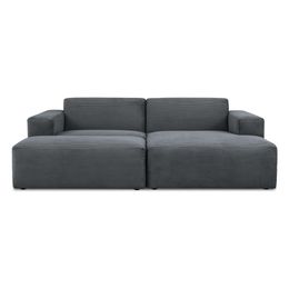 Ecksofa Inosign "Koa,228cm, L-Form, Modulsofa, Webstoff, Cord, Struktur, Chenille", grau (dunkelgrau), B:228cm H:88cm T:159cm, 100% Polyester, Sofas, Ecksofa, Designsofa, Set, Hocker inklusive, weicher Lounge-Sitzkomfort