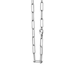 Collierkettchen Vivance "925/- Sterling Silber rhodiniert Gliederkette 45 cm", wei&szlig;, Halsketten, Damen, 45cm, Silber 925 (Sterlingsilber), L: 45 B: 4,8mm, gl&auml;nzend, B:4,8mm