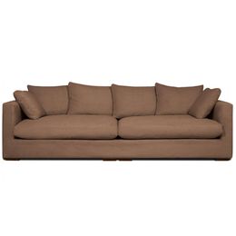 Big-Sofa Home Affaire "Coray", braun (light braun), B:266cm H:80cm T:113cm, 100% Polyester, Sofas, Big-Sofa, extra weich und kuschelig, F&uuml;llung mit Federn und Daunen