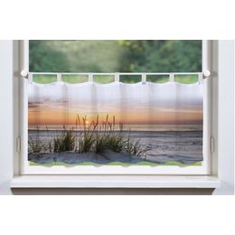 Scheibengardine Home Wohnideen "EVENING" Gr. 1, beige (natur), B:120cm H:45cm, Polyester, Gardinen, HxB: 45x120, Dekostoff Digitaldruck