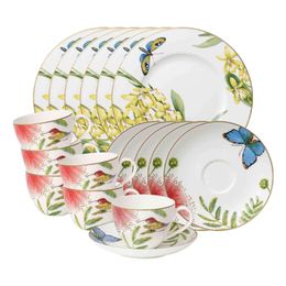 Villeroy & Boch Geschirr-Set VILLEROY & BOCH "Kaffeeservice Amazonia Anmut 18er Set bunt", bunt, 18, Porzellan, Geschirr-Sets, Geschirr-Set, Sp&uuml;lmaschinenfest