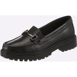 Slipper Heine, Damen, Gr. 38, schwarz, Glattleder, Leder, Rindsleder, Schuhe Slipper