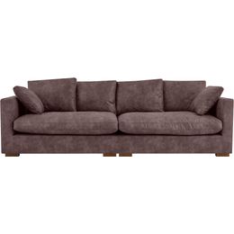 Big-Sofa Home Affaire "Coray", braun (dunkelbraun), B:266cm H:80cm T:113cm, 100% PES, Sofas, Big-Sofa, extra weich und kuschelig, F&uuml;llung mit Federn und Daunen