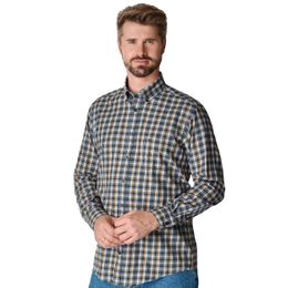 Langarmhemd Casamoda "Casamoda Freizeithemd kariert", Herren, Gr. XXL, Normalgr&ouml;&szlig;en, blau (gr&uuml;nblau 100), 100% Baumwolle, kariert, l&auml;ssig geschnitten, Hemden
