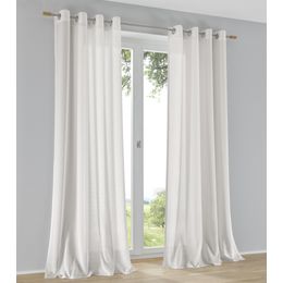 Vorhang Kutti "Arrego Vorhang", wei&szlig;, B:135cm H:145cm, Polyester, Gardinen, Gardine gestreift(1 St)