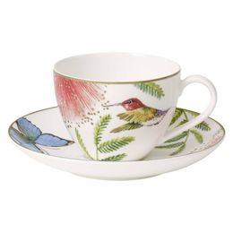 Villeroy & Boch Tasse VILLEROY & BOCH "Kaffeetasse mit Untertasse Amazonia Anmut 200 ml bunt", bunt, Porzellan, Trinkgef&auml;&szlig;e, Tasse