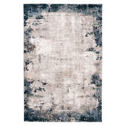 Teppich Kayoom "Olivo 922", beige (blau), B:120cm H:13mm L:170cm, Polyester, Teppiche, Teppich, Kurzflor, Vintage, Modernes Muster, Deko, Vegan