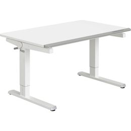Schreibtisch Paidi "TEENIO in verschiedenen Ausf&uuml;hrungen, mitwachsend & ergonomisch", kreidewei&szlig;, kieselgrau, B:120cm T:75cm, Tische, Schreibtisch, h&ouml;henverstellbarer Sch&uuml;lerschreibtisch, Platte bis 14 neigbar