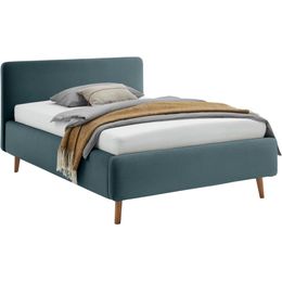 Meise M&ouml;bel Polsterbett MEISE.M&Ouml;BEL "Mattis", blau (eisblau), B:161cm H:105cm L:218cm, Bezug Bett: Struktur Gewebe (100% Polyester), Betten, Polsterbett, Topseller, wahlweise mit Bettkasten