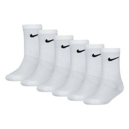 Sportsocken Nike Sportswear "NHN NIKE PACK CREW f&uuml;r Kinder 6-7 Jahre", M&auml;dchen, wei&szlig;, Polyester, Socken Sportsocken, bequemer Tragekomfort, mit Elasthan-Anteil, weiches Material