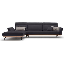 Ecksofa "CR.460, Design-Sofa der Extraklasse, verstellbare R&uuml;ckenlehne, L-Form", schwarz (anthrazitgrau, schwarzgrau 044, 57), B:338cm H:103cm T:183cm, Chenille COCO (72% Polyester 15% Baumwolle 13% Polyacryl), CREATION BY ROLF BENZ, Sofas, Ecksofa, Sockel in Eiche, Winkelf&uuml;&szlig;e in Umbragrau, Breite 338 cm