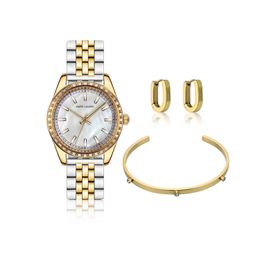 Quarzuhr MARC LAUDER "SMD8-1", gold, silber, Armbanduhren, Damen, Quarzuhr