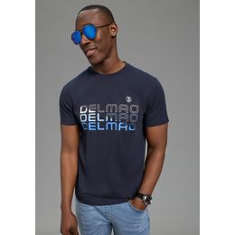 Rundhalsshirt DELMAO "Neue Kollektion", Jungen, Gr. 4XL (68/70), dunkelblau, Single Jersey, Obermaterial: 100% Baumwolle, bedruckt, normal, Rundhals, Shirts Rundhalsshirt, casual Stil, kurzarm, normale Passform, mit Rundhalsausschnitt