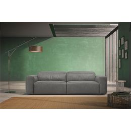 2,5-Sitzer Egoitaliano "Beverly, Designsofa mit erstklassigem Sitzkomfort und tollen Details", grau (steingrau), B:242cm H:95cm T:109cm, Luxus-Micofaser Lederoptik (100% Polyester) ist ein neues technisches Gewebe mit einem visuellen und taktilen Aspekt, der dem Nubuk sehr nahe kommt, mit innovativen Eigenschaften. Seine au&szlig;erordentliche Weichheit kommt von einem exklusiven Produktionsprozess, der