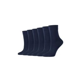 Socken Camano "6er Pack", Damen, Gr. 35-38, blau (navy), 89% Polyamid, 11% Elasthan, uni, Socken Socken, 6er Pack, mit Wohlf&uuml;hlbund, 40 DEN - semi transparent