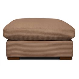Polsterhocker Home Affaire "Coray", braun (light braun), B:92cm H:47cm T:92cm, 100% Polyester, Hocker, Polsterhocker, mit Federn und Daunen