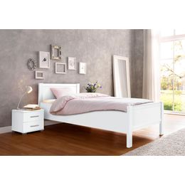 Bett Priess "Husum Schlafzimmer Jugendzimmer Rahmenbett", wei&szlig;, B:130cm H:85cm L:208cm, Betten, Jugendbett Bettgestell, Komforth&ouml;he, hochwertige Premium Qualit&auml;t, f&uuml;r Motorrahmen geeignet
