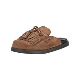 Pantolette Steve Madden "Steve Madden Pantoletten Veloursleder", Damen, Gr. 38, taupe, Veloursleder, Schuhe Pantolette