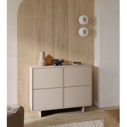 Sideboard OTTO HOME "Tatami, Stilvolle, moderne grifflose Kommode 2 T&uuml;ren, Breite 111cm", kaschmire, kaschmire, B:111cm H:88cm T:41,5cm, Holzwerkstoff, Melamin, Metall, Spanplatte, Sideboards, Sideboard, Anrichte mit viel Stauraum, B&ouml;den verstellbar, push-to-open-Funktion
