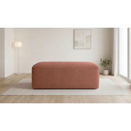Polsterhocker Inosign "Koa", rosa (blush), B:114cm H:44cm T:61cm, 100% Polyester, Hocker, Polsterhocker, Wellenunterfederung, weicher Lounge-Sitzkomfort