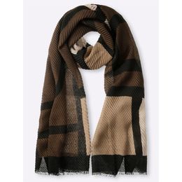Modeschal Heine, Damen, schoko, Viskose, gemustert, Modet&uuml;cher