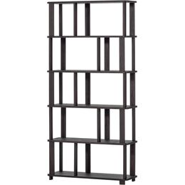 Wandregal Woood "Riss Eichenholz mit sichtbare Maserung, B 90 x T 30 x H 186 cm", mystic braun, B:90cm H:186cm T:30cm, Massivholz, Regale, Wandregal, Tragkraft 10 kg pro Einlegeboden, nachbehandelbar, einfach montierbar