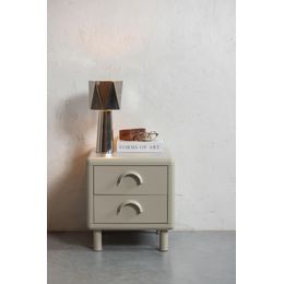 Nachtkommode Woood "Rune mit pulverbeschichtetem Metall B 42 x T 42 x H 45 cm", beige (sand), B:45cm H:50cm T:42cm, Metall, Sideboards, Tragkraft 12 kg pro Schublade, einfach montierbar, pfleiglicht